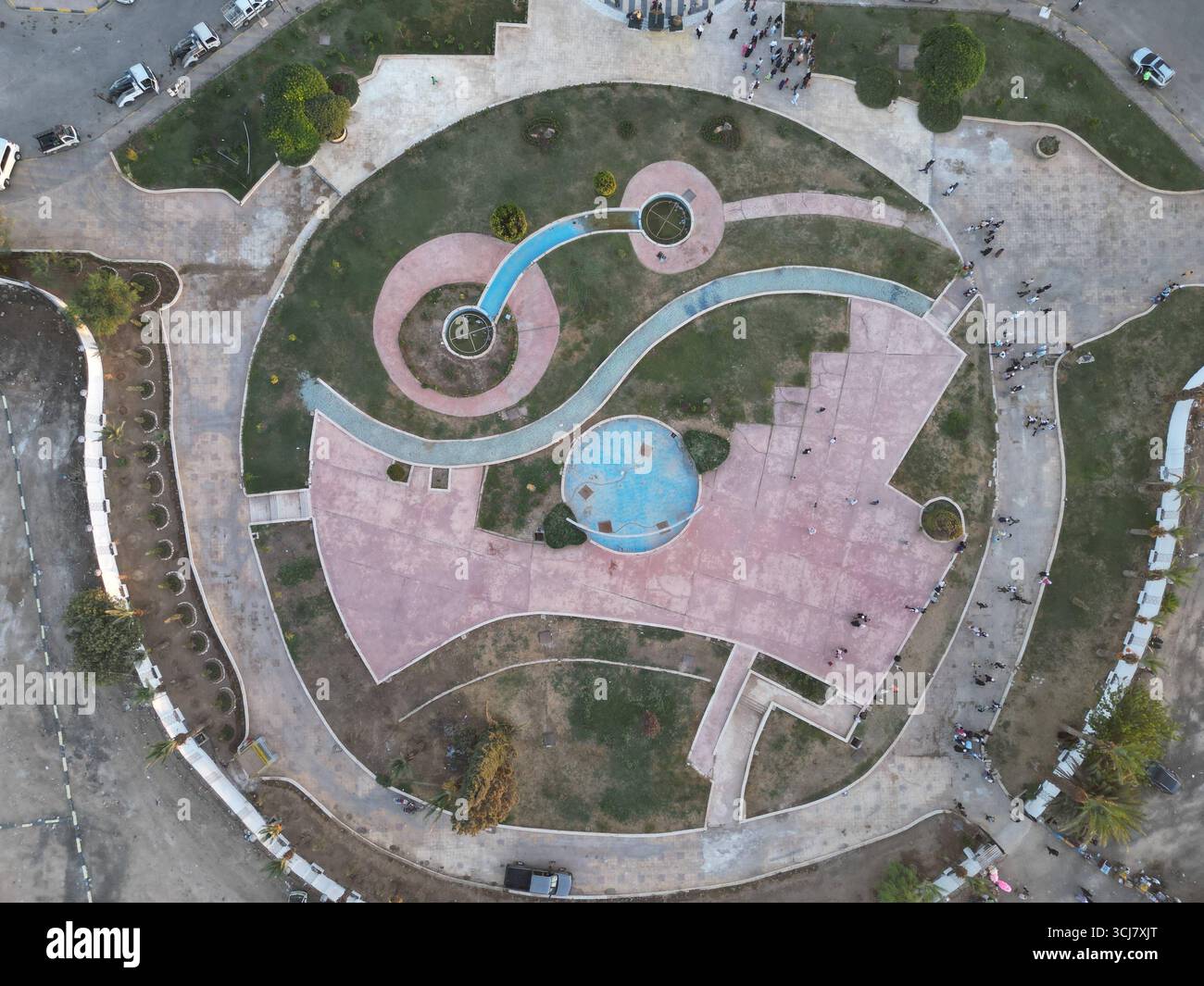 Aerial view of Damascus International Fair after Assads fall with ...