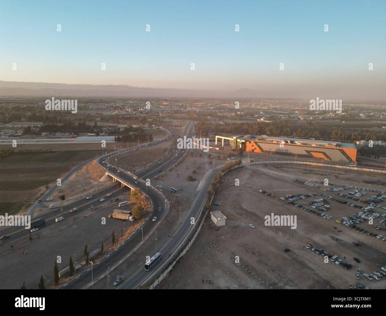 Aerial view of Damascus International Fair after Assads fall with ...