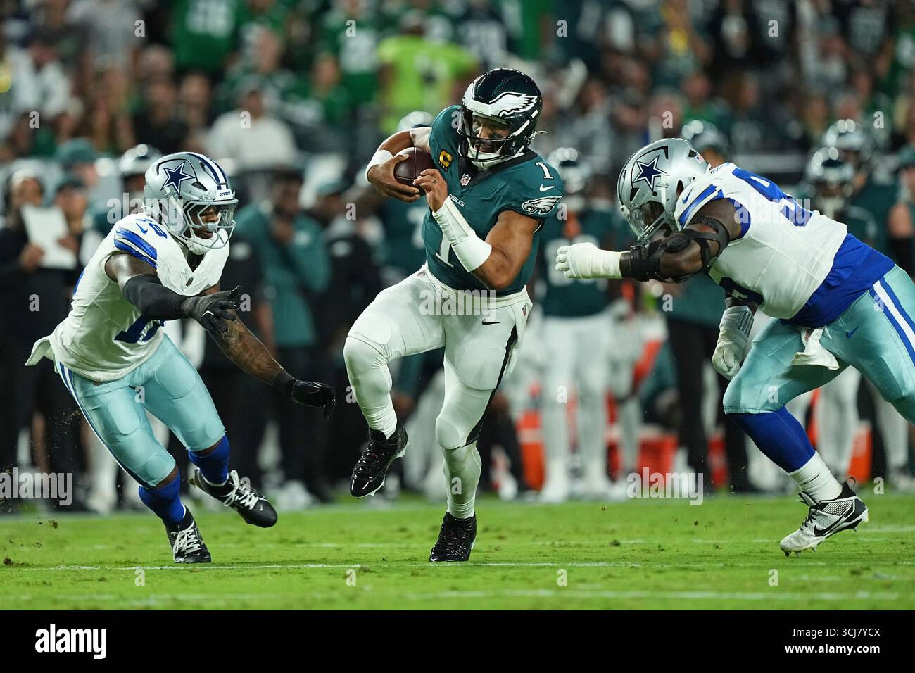 Philadelphia Eagles quarterback Jalen Hurts In action during an NFL ...