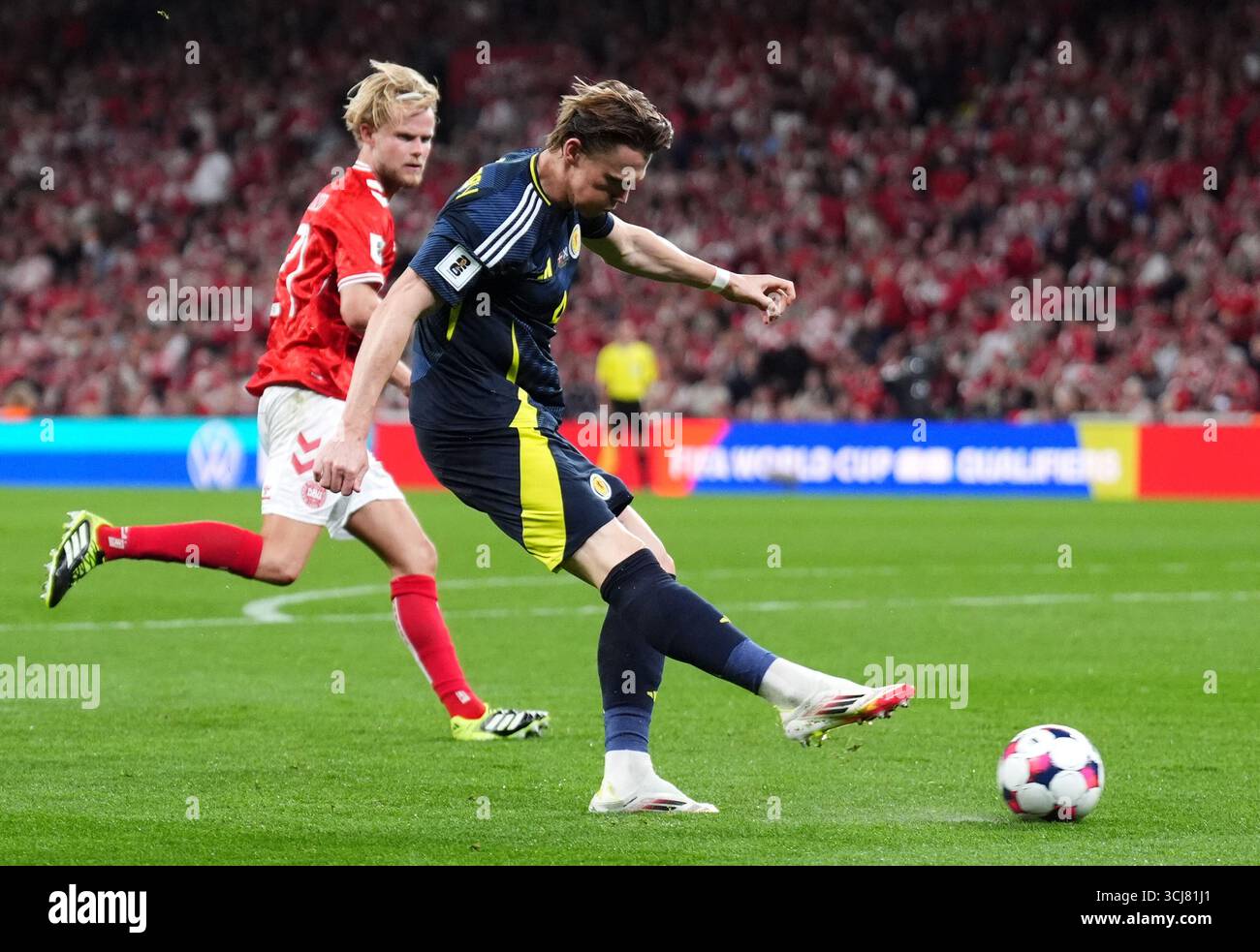 Scotland's Scott McTominay attempts a shot on goal during the World Cup ...
