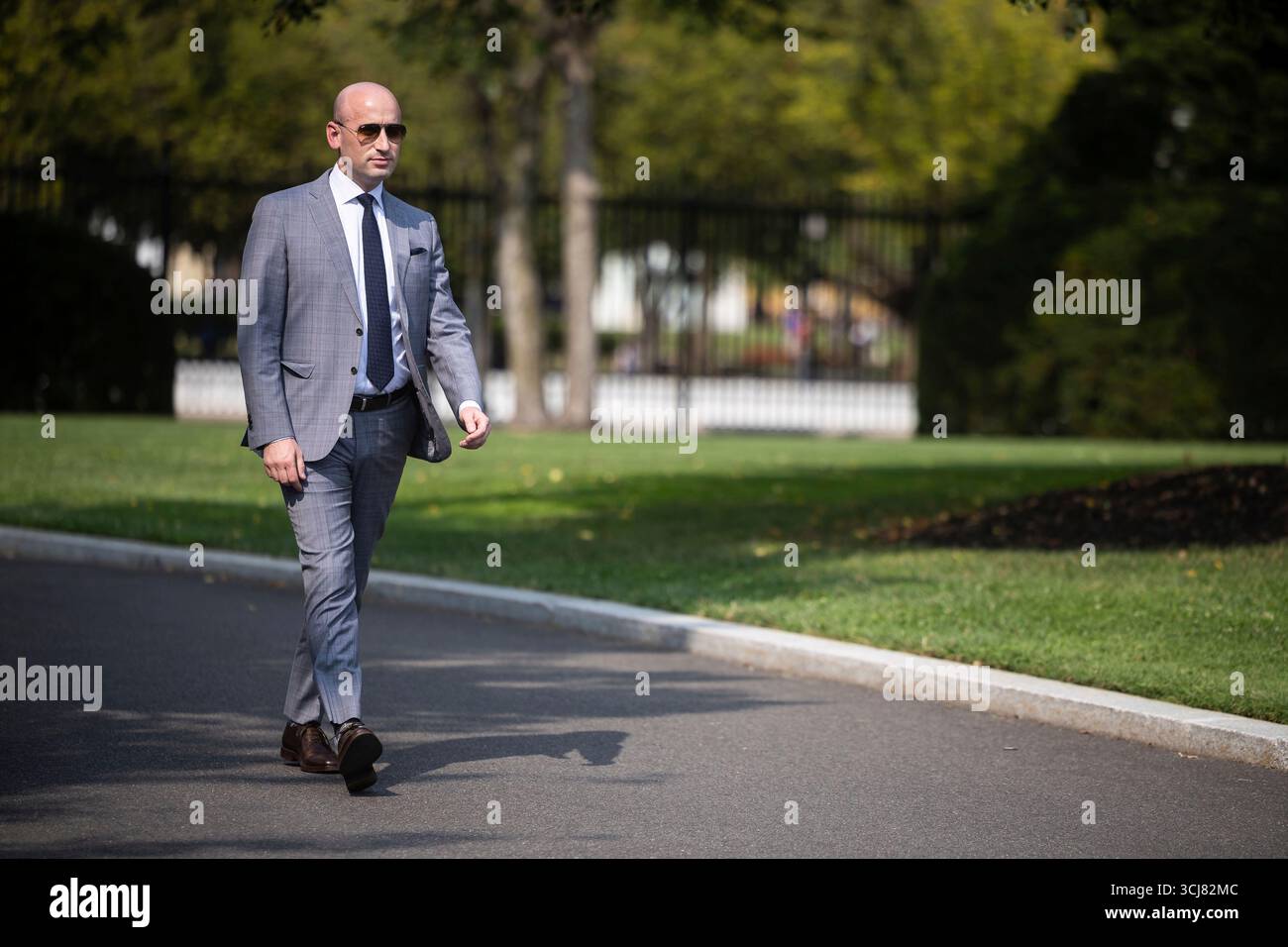 White House Deputy Chief of Staff Stephen Miller walks outside the ...