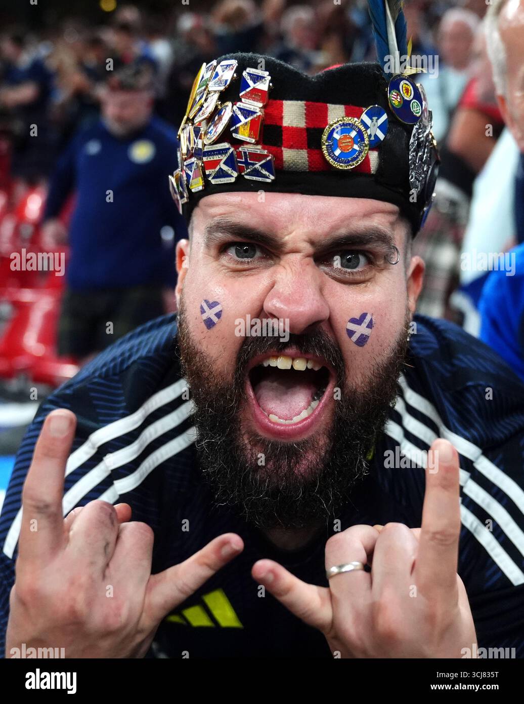 A Scotland fan in the stands during the World Cup European Qualifiers ...