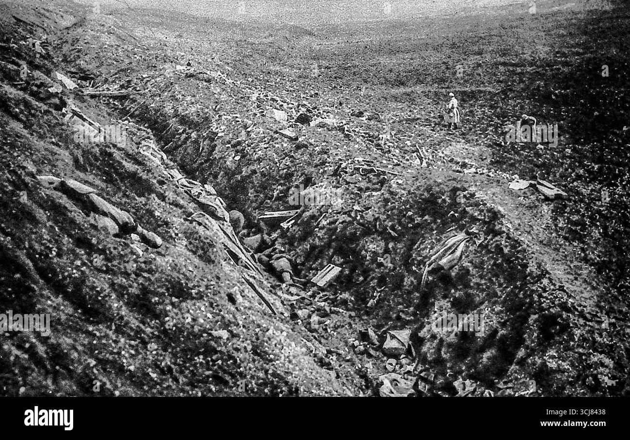 Page from Le Miroir showing a German trench flattened near Sailly ...