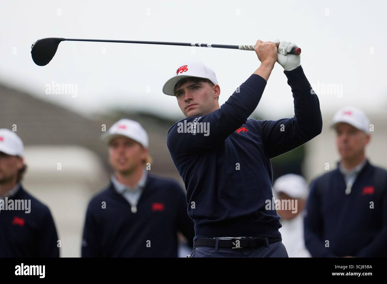 The Great Britain and Ireland team's Dominic Clemons hits during ...