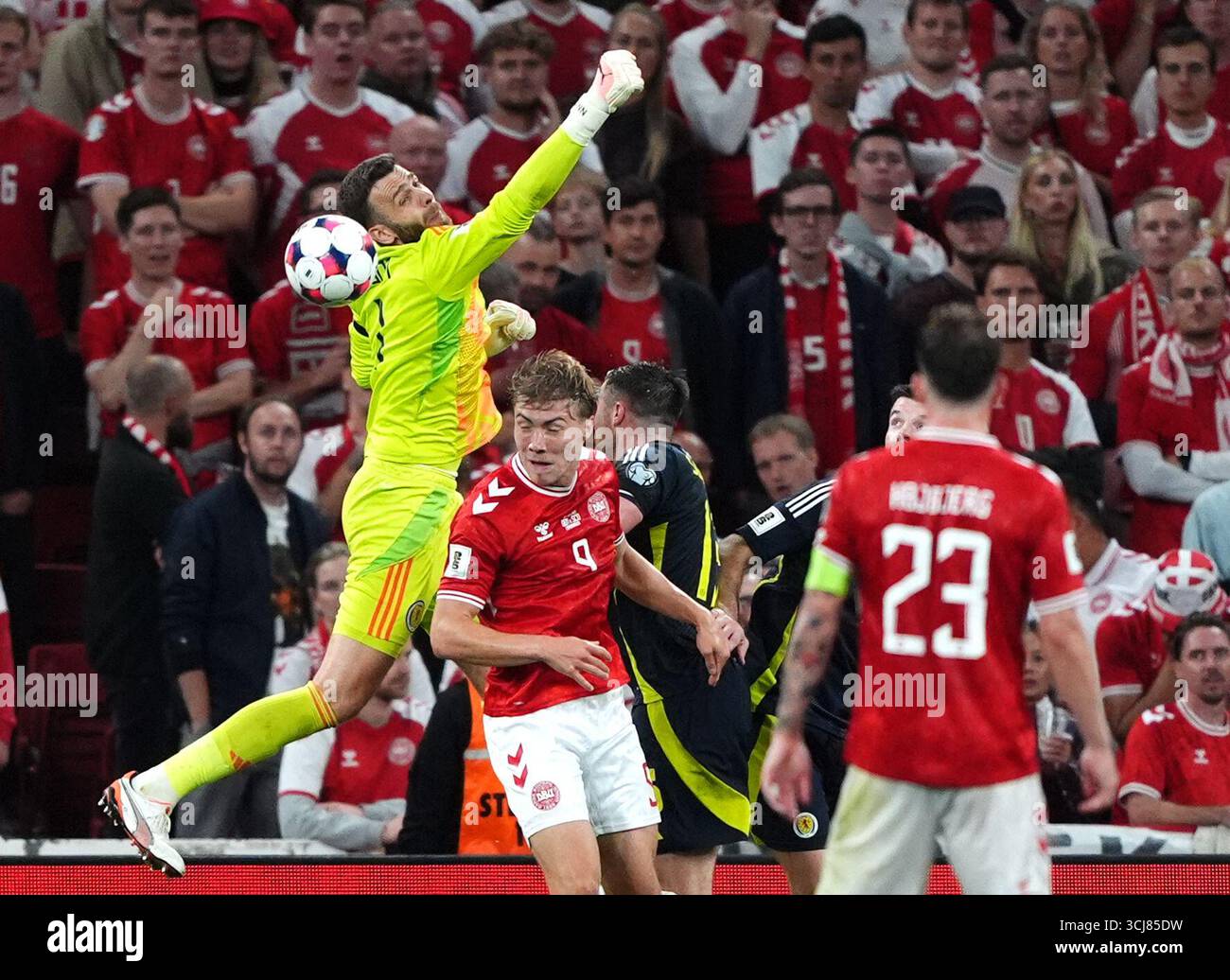 Scotland goalkeeper Angus Gunn in action during the World Cup European ...