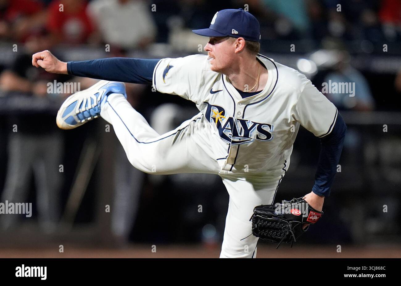 Tampa Bay Rays pitcher Pete Fairbanks against the Cleveland Guardians ...
