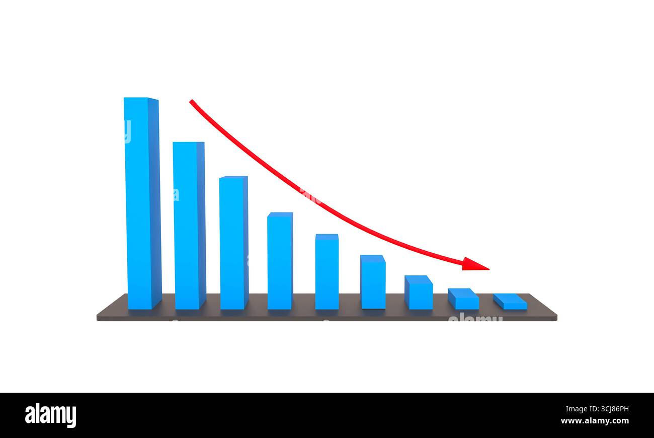 Decreased graph illustration Cut Out Stock Images & Pictures - Alamy