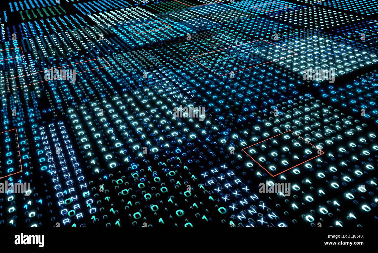 Big data, binary code, AI data Artificial Intelligence, computer language. Big data, binary code ...