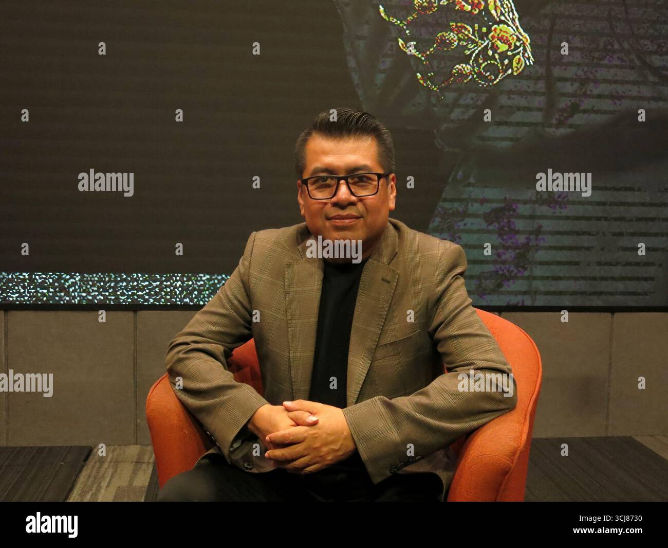 Mexican producer Guillermo Hernandez Galicia poses for a portrait during an interview to promote ...