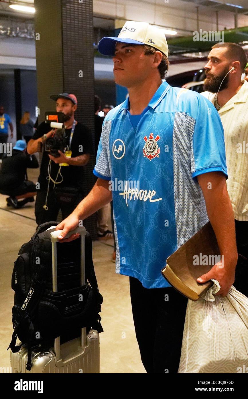 Los Angeles Chargers place kicker Cameron Dicker arrives for an NFL ...