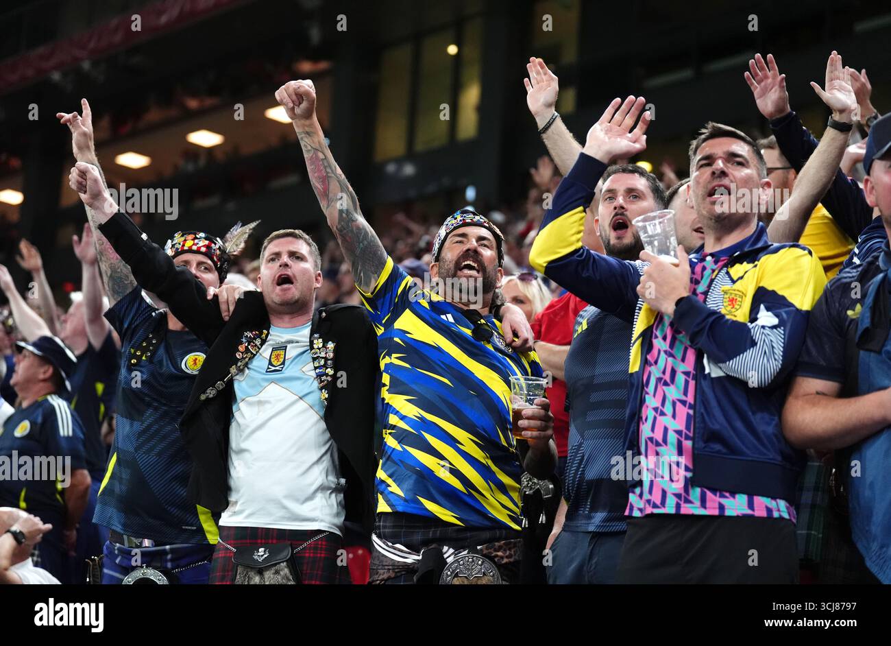 Scotland fans celebrate following the World Cup European Qualifiers ...