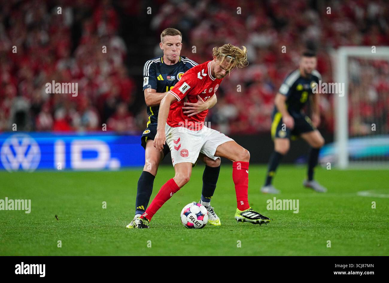 September 05 2025: Morten Hjulmand of Denmark controls the ball during ...
