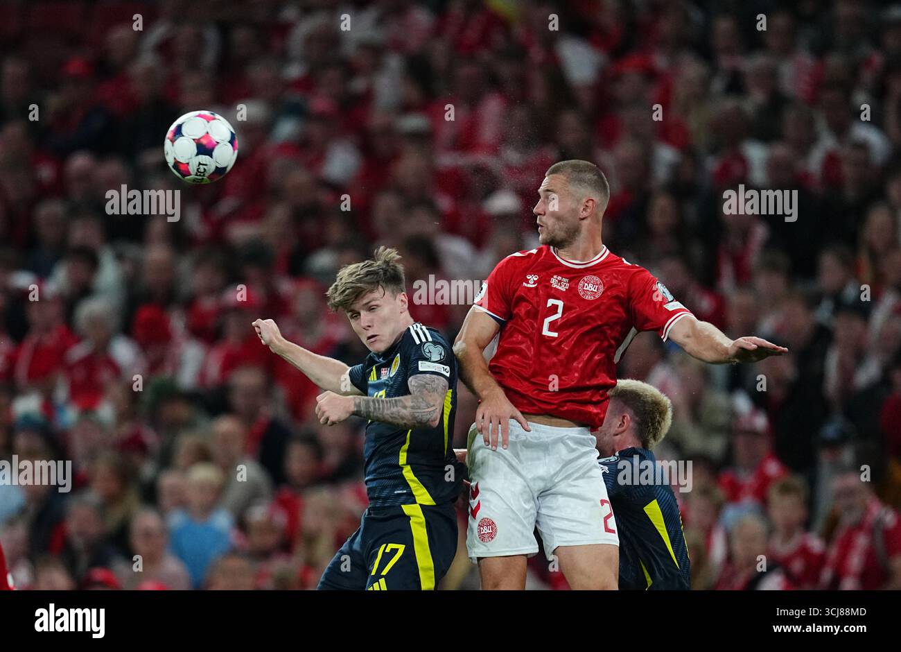 September 05 2025: Ben Doak of Scotland and Joachim Andersen of Denmark ...