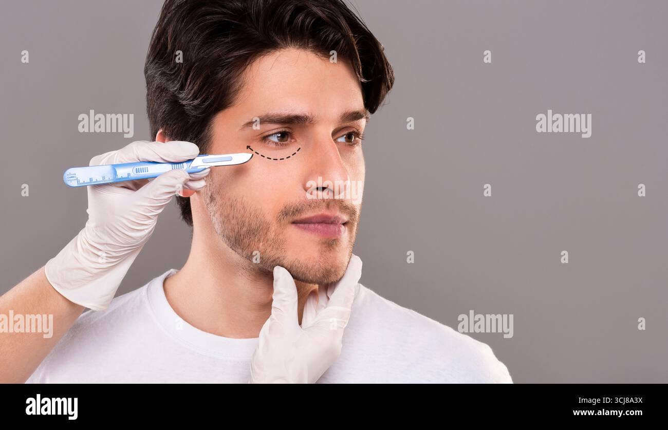 Eye eyelid lift black hi-res stock photography and images - Alamy