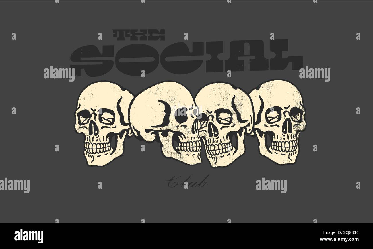 Row human skulls in Stock Vector Images - Alamy