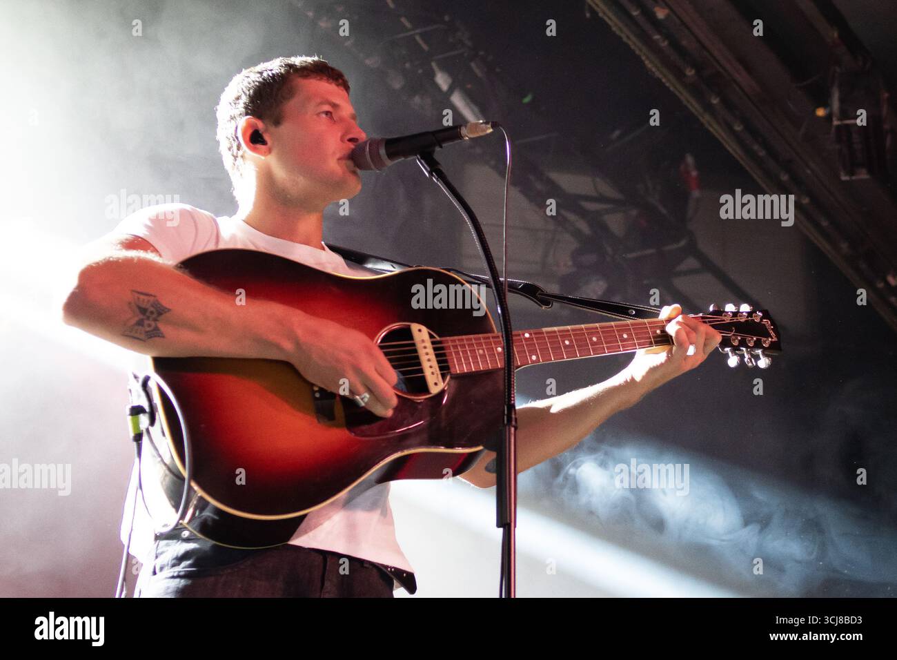 Singer Jack Rollins of the Australian group Sons of the East performs during a concert at Sala ...