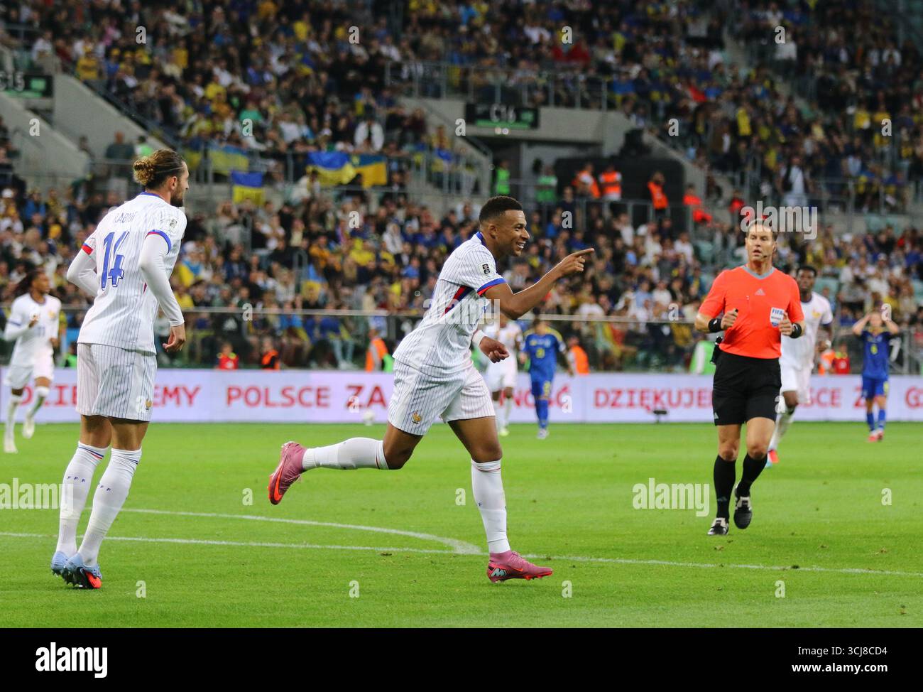Wroclaw, Poland. 5th Sep 2025. Kylian Mbappe of France (#10) celebrates ...