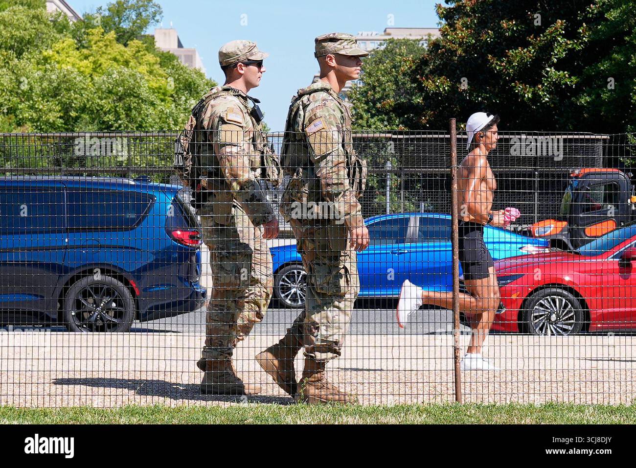 Members of the South Carolina National Guard patrol near the National ...