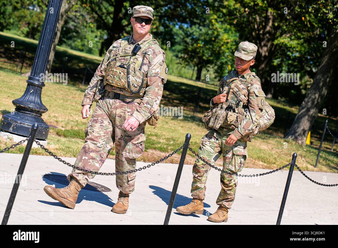 Members of the South Carolina National Guard patrol along the National ...
