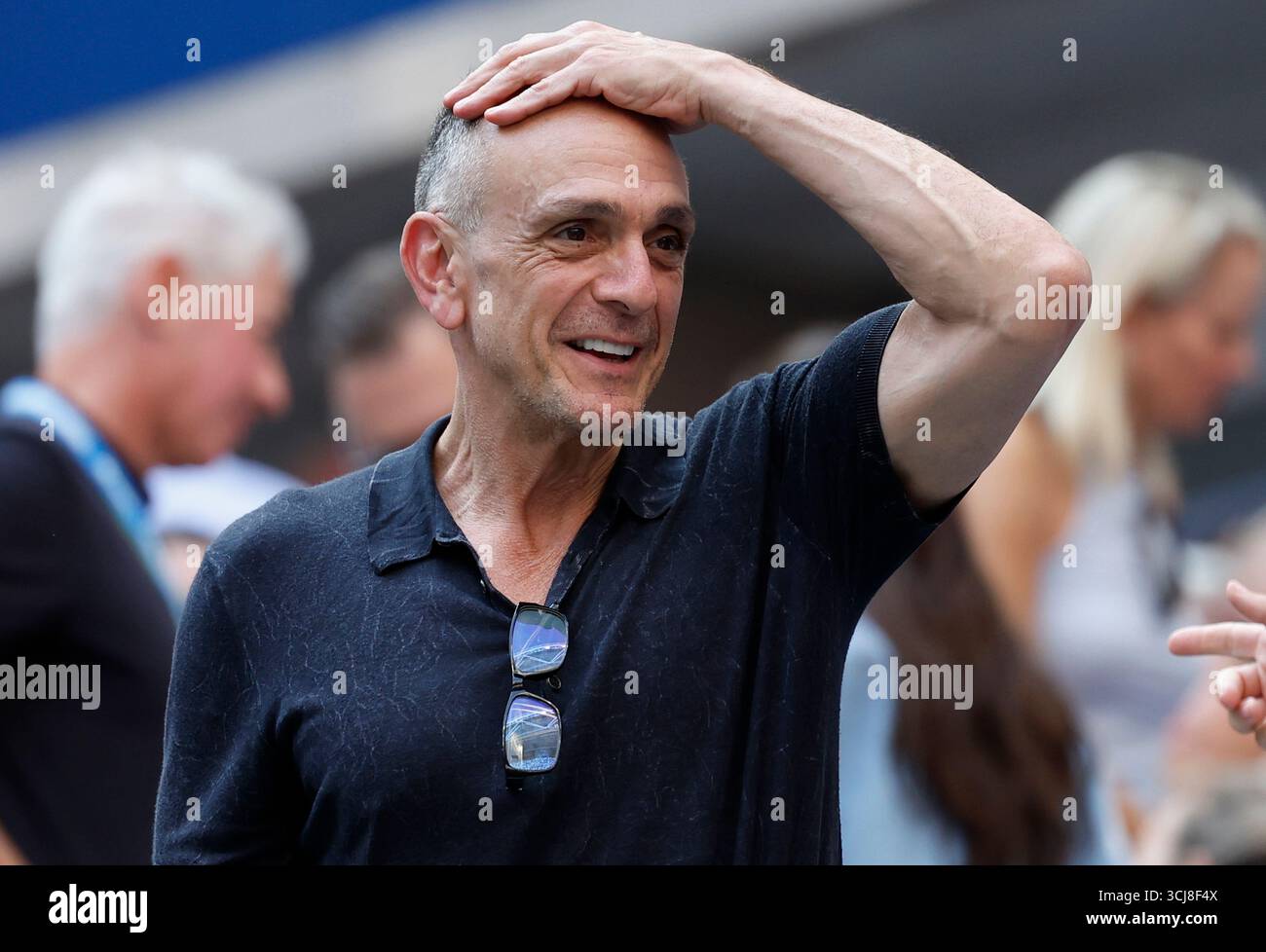 Actor Hank Azaria attends the Men's semifinal match at the 2025 US Open ...