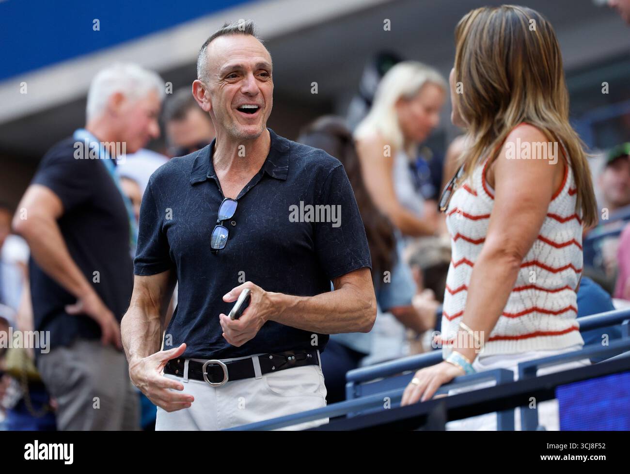 Actor Hank Azaria attends the Men's semifinal match at the 2025 US Open ...
