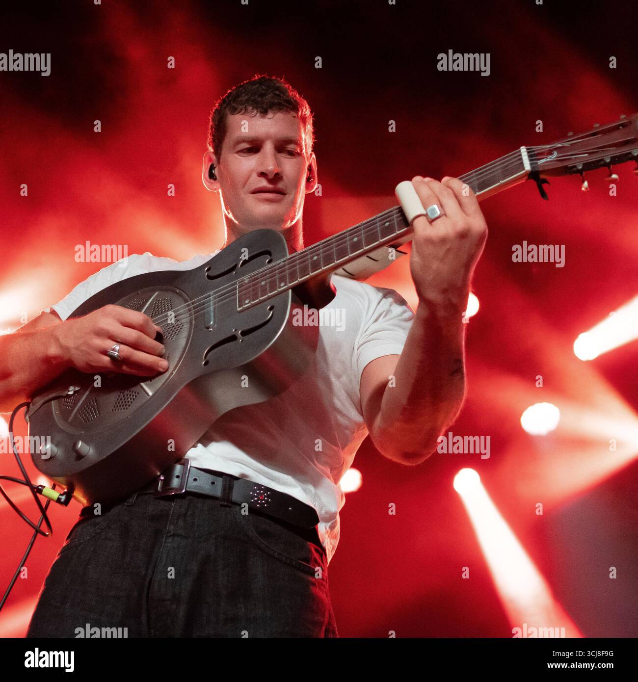 Singer Jack Rollins of the Australian group Sons of the East performs during a concert at Sala ...