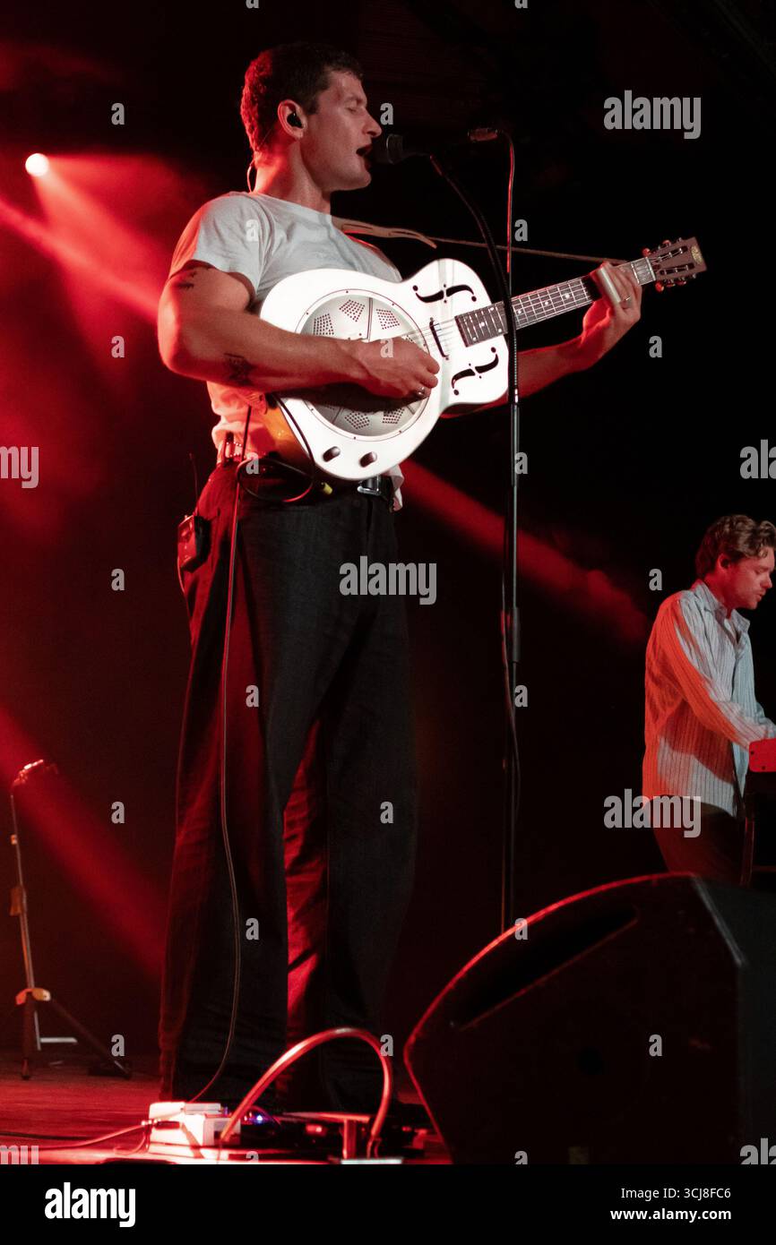 Singer Jack Rollins of the Australian group Sons of the East performs ...