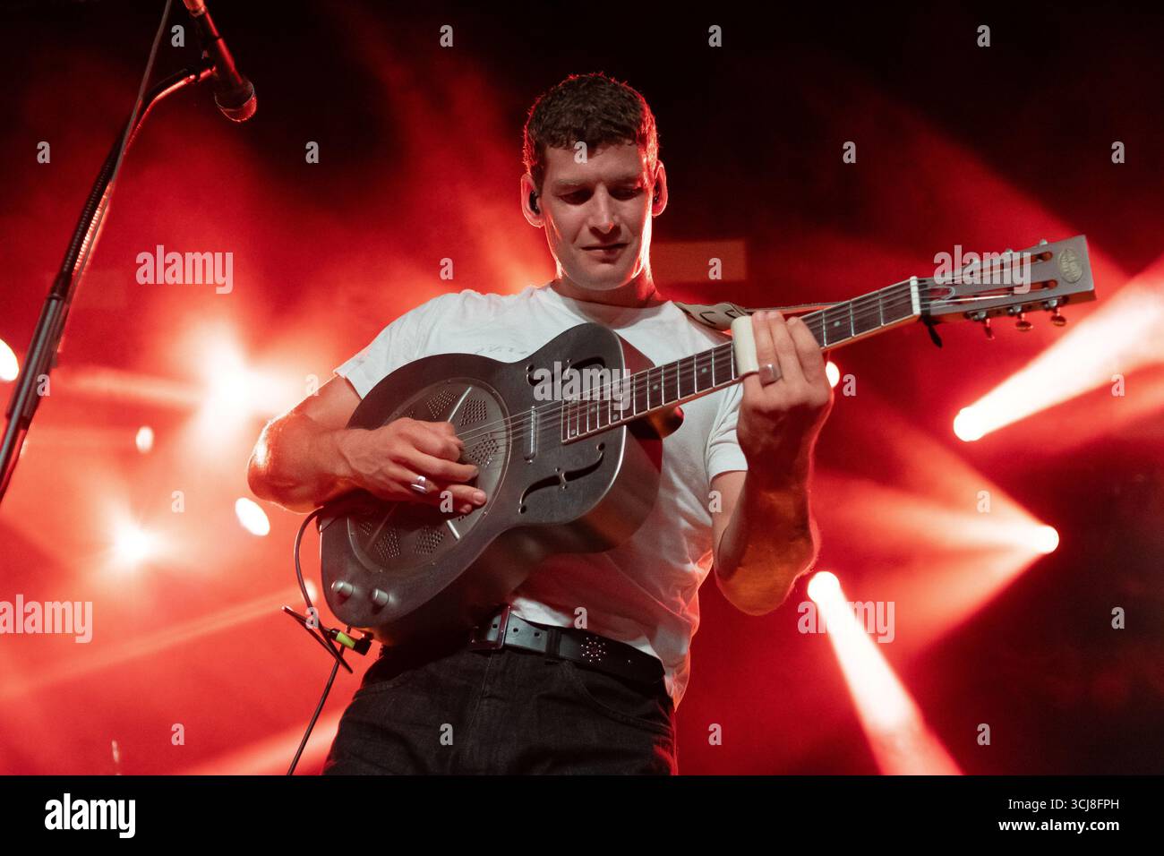 Singer Jack Rollins of the Australian group Sons of the East performs during a concert at Sala ...