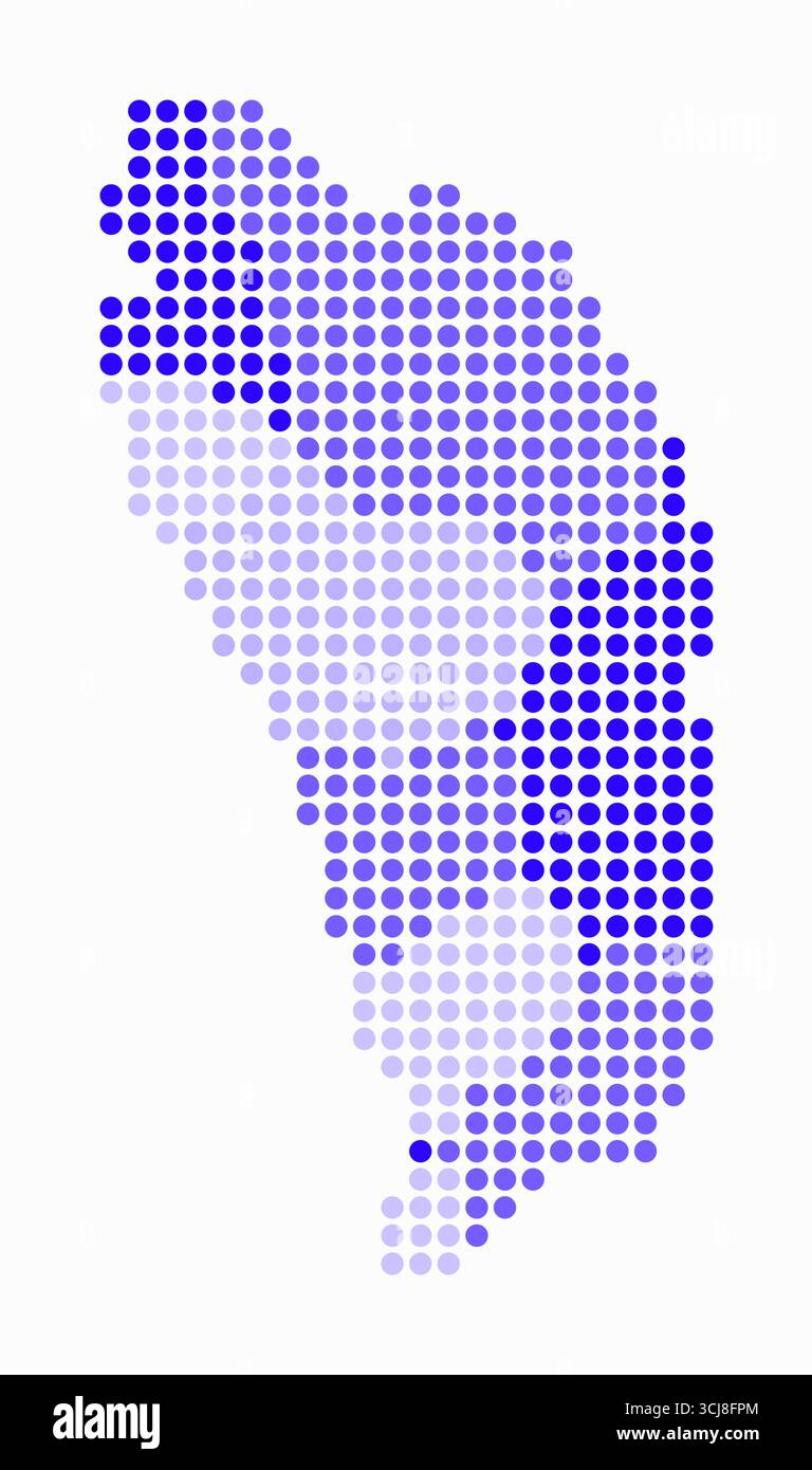 Dominica dotted map. Digital style map of the country on white ...