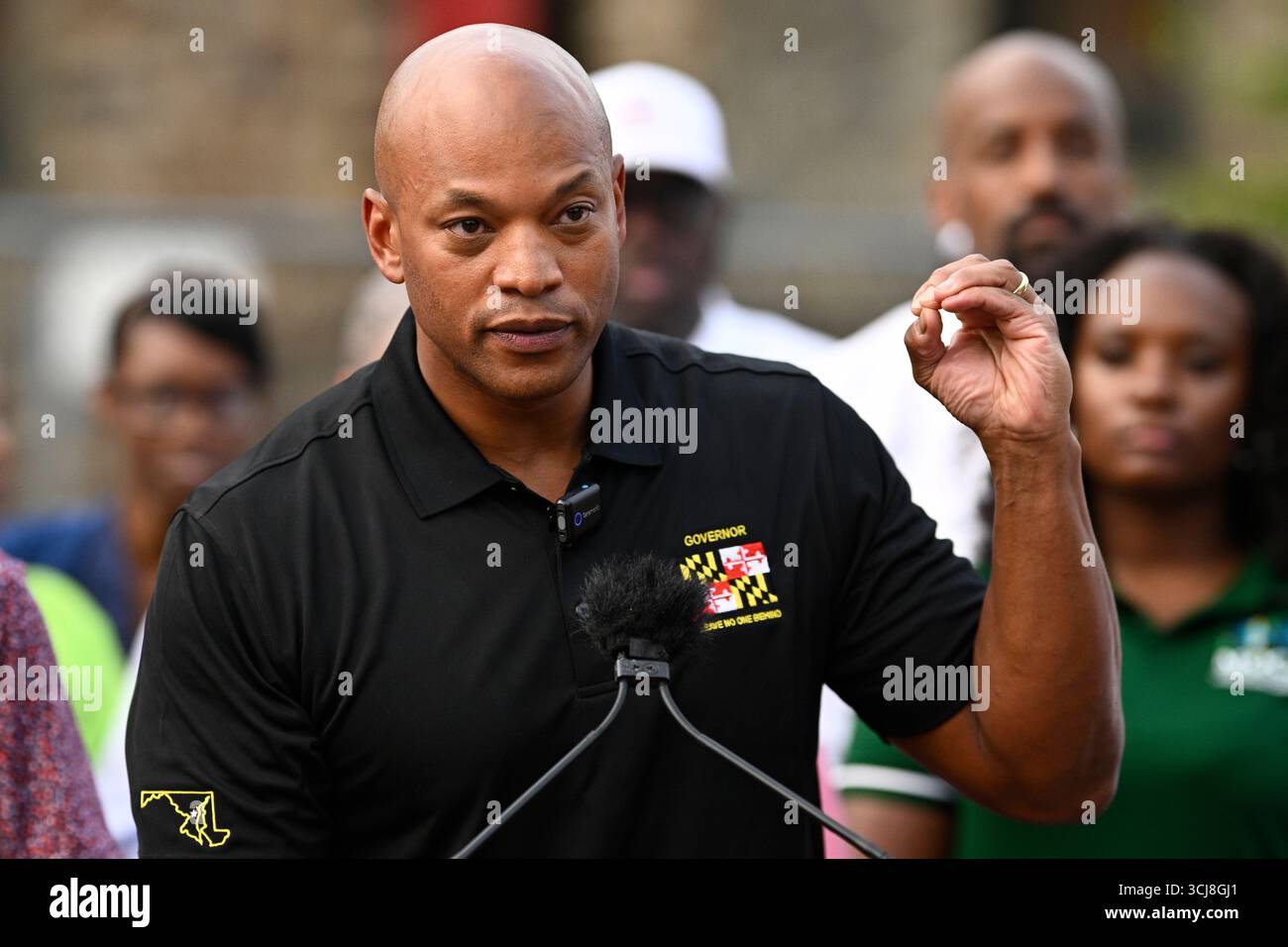 Maryland Gov. Wes Moore speaks during a news conference, Friday, Sept ...