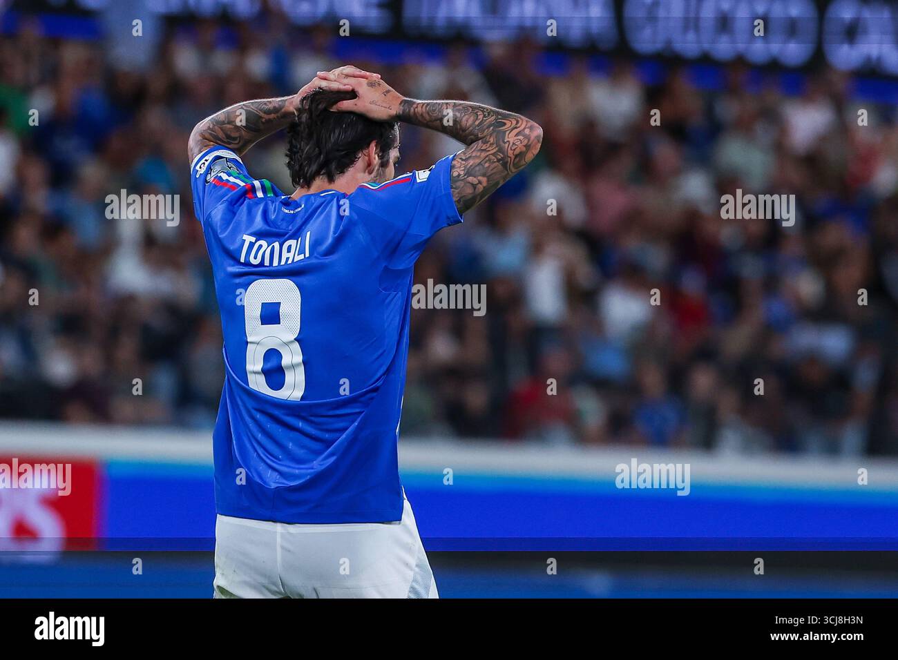 Sandro Tonali of Italy reacts during European Qualifier 2026 football ...