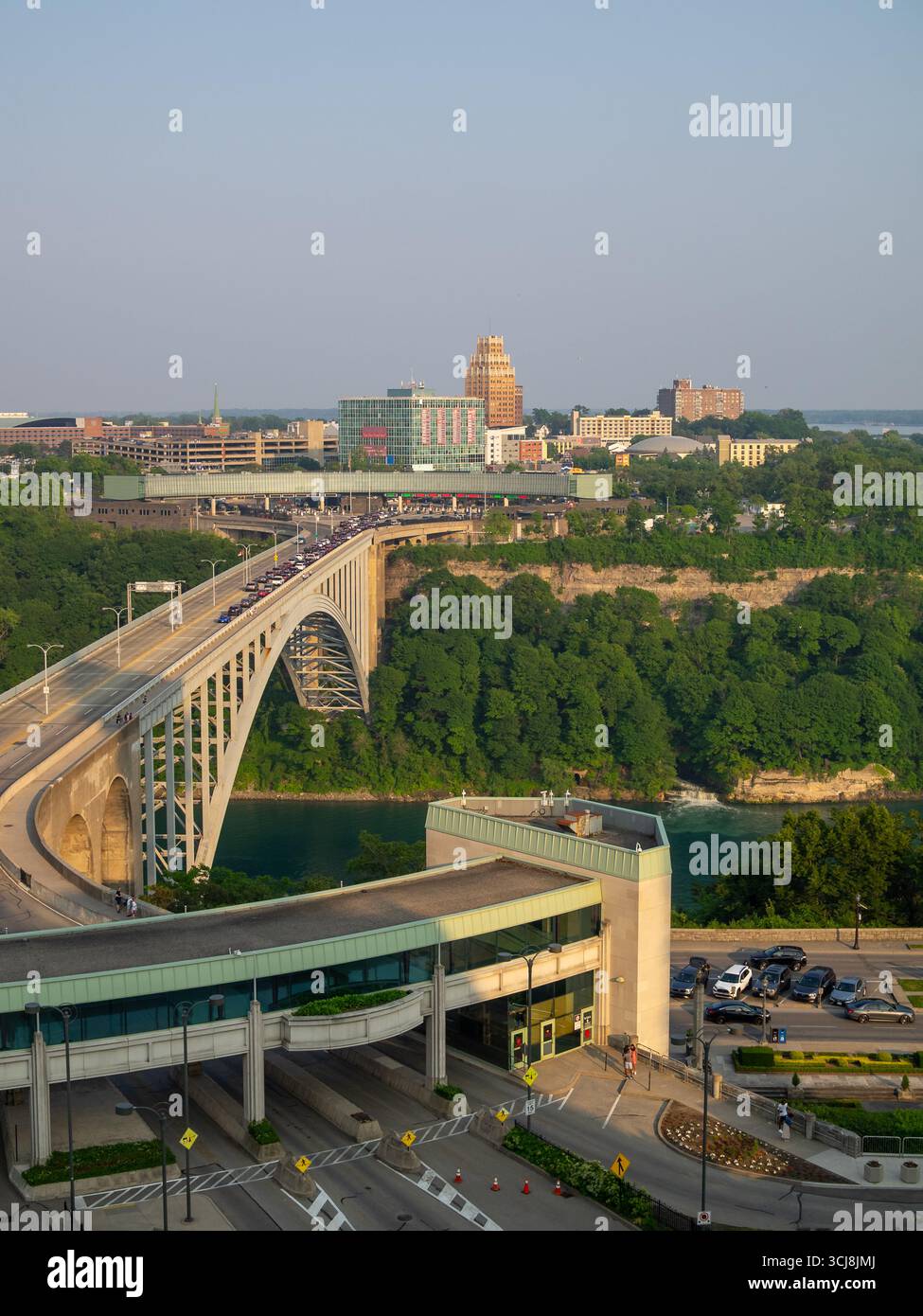 Rainbow Bridge across Niagara River seen from Canada Niagara Falls ...