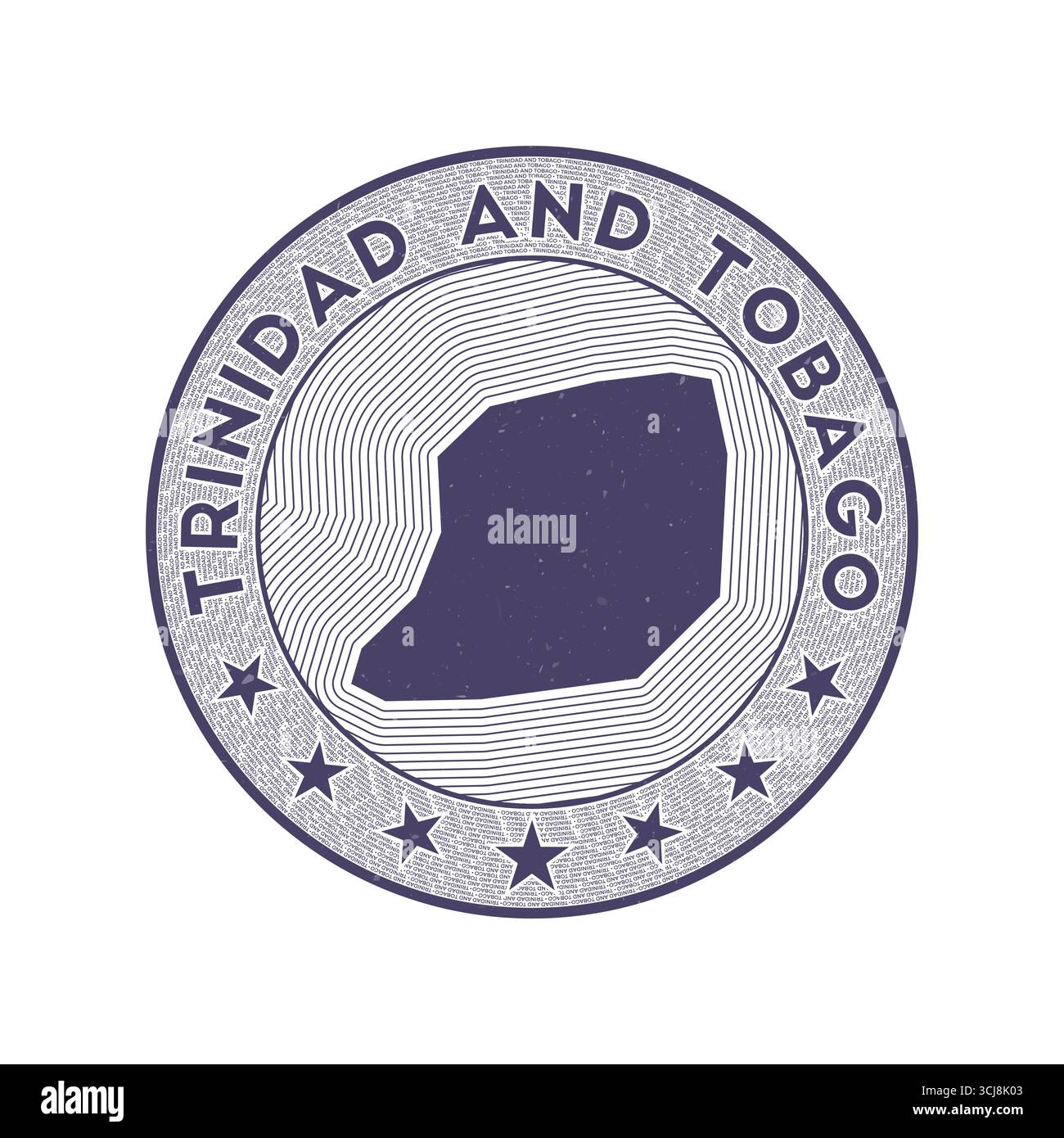 Trinidad and Tobago round badge vector. Country round stamp with shape ...