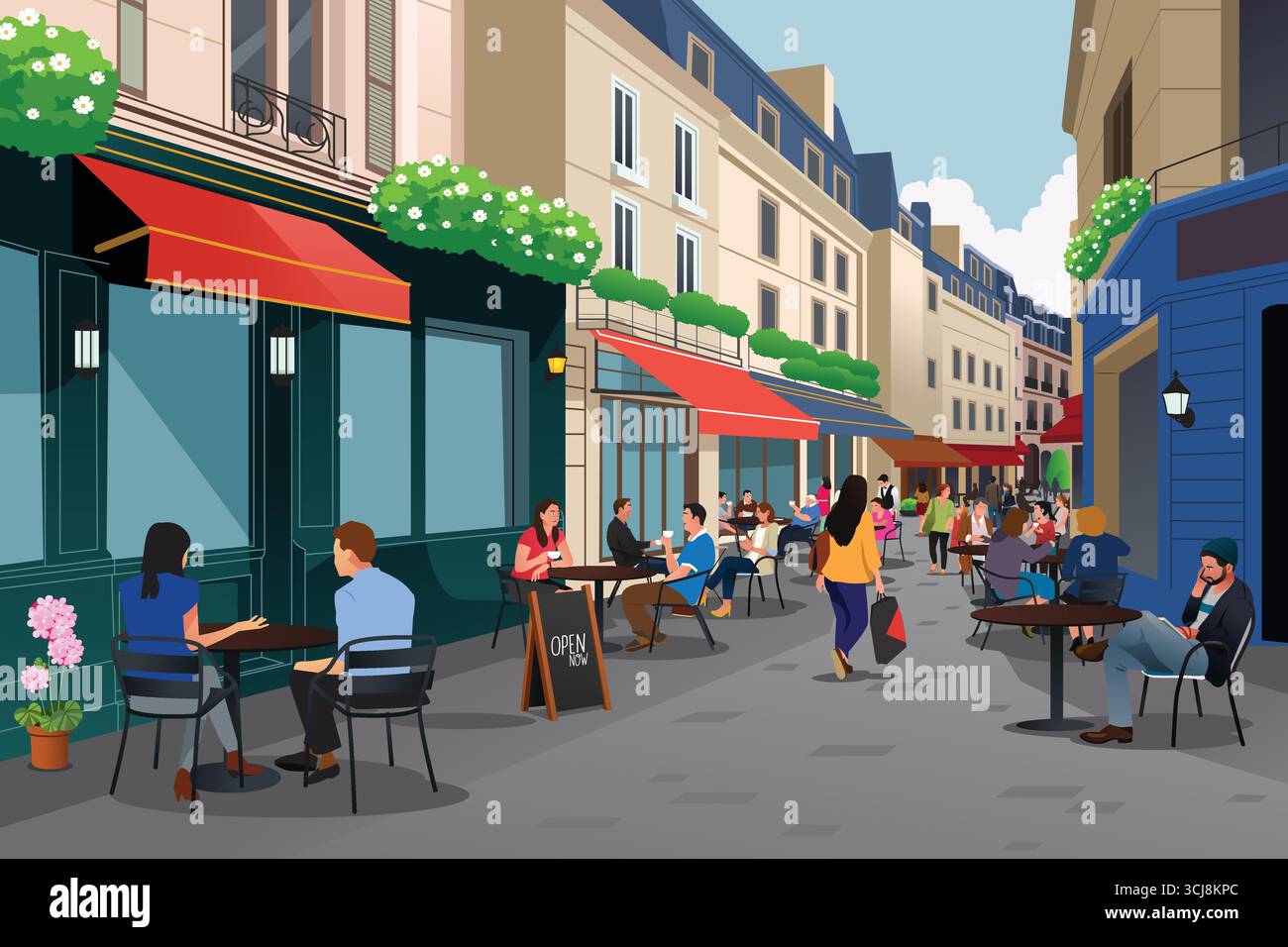 People at french cafe Stock Vector Images - Alamy