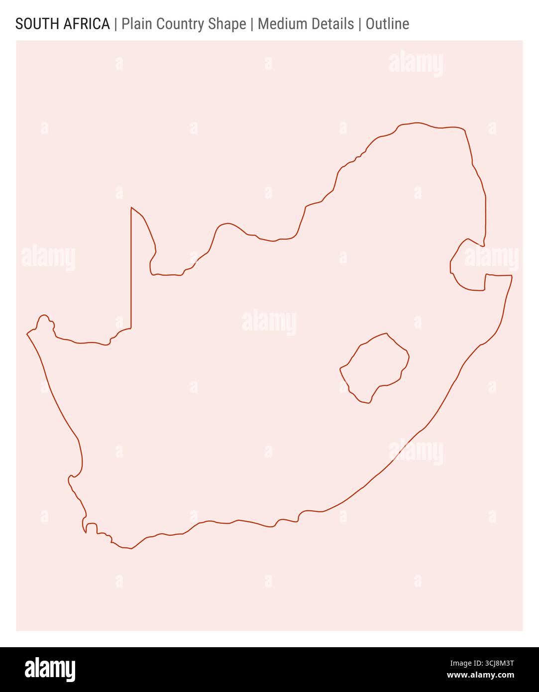 South Africa plain country map. Medium details. Outline style. Shape of ...