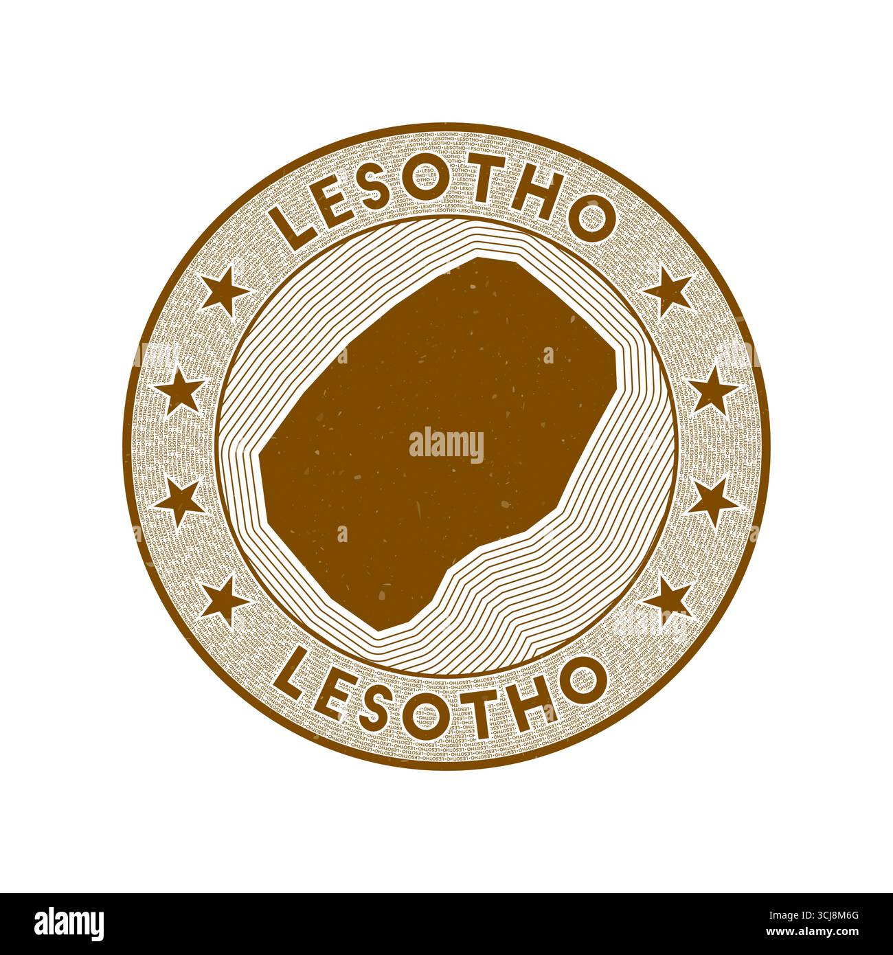 Lesotho round badge vector. Country round stamp with shape of Lesotho ...