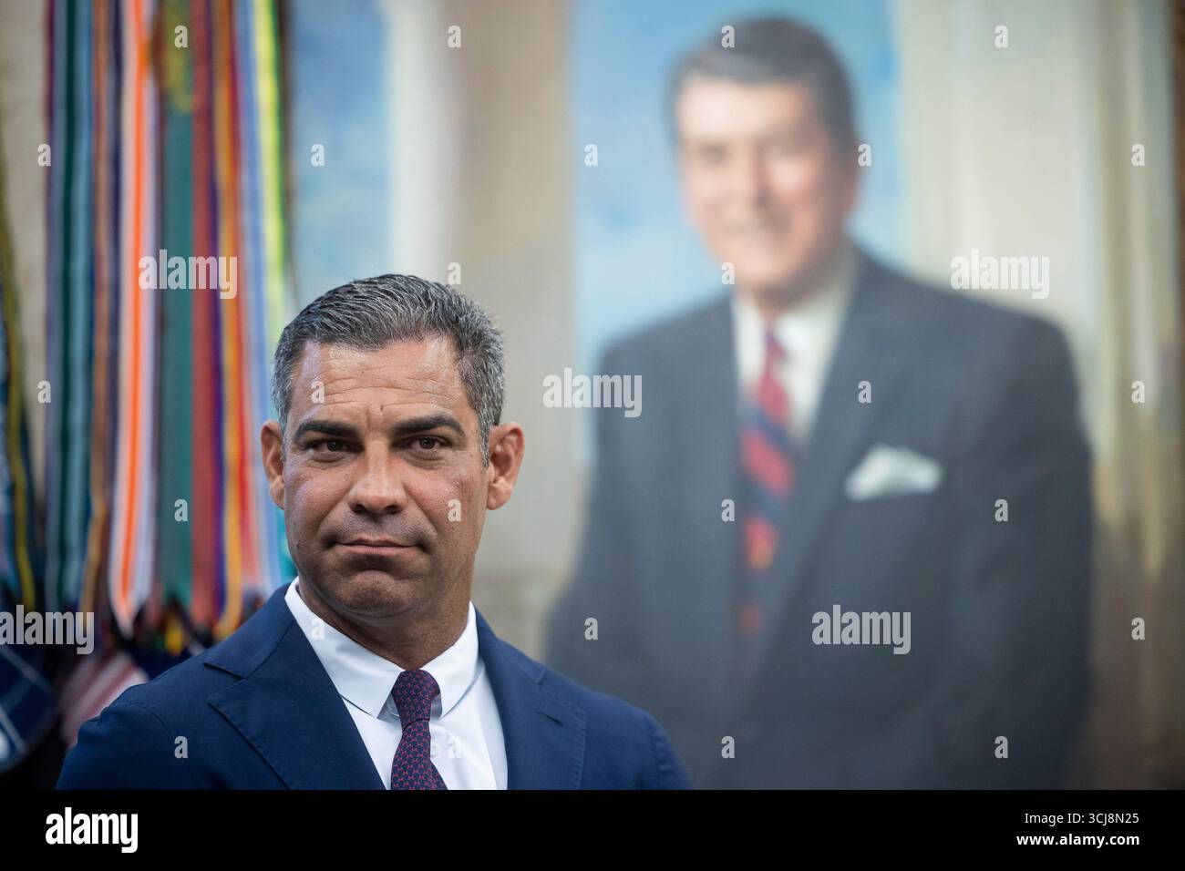 Miami Mayor Francis Suarez is seen in the Oval Office at the White House Sept. 5, 2025. (Francis ...