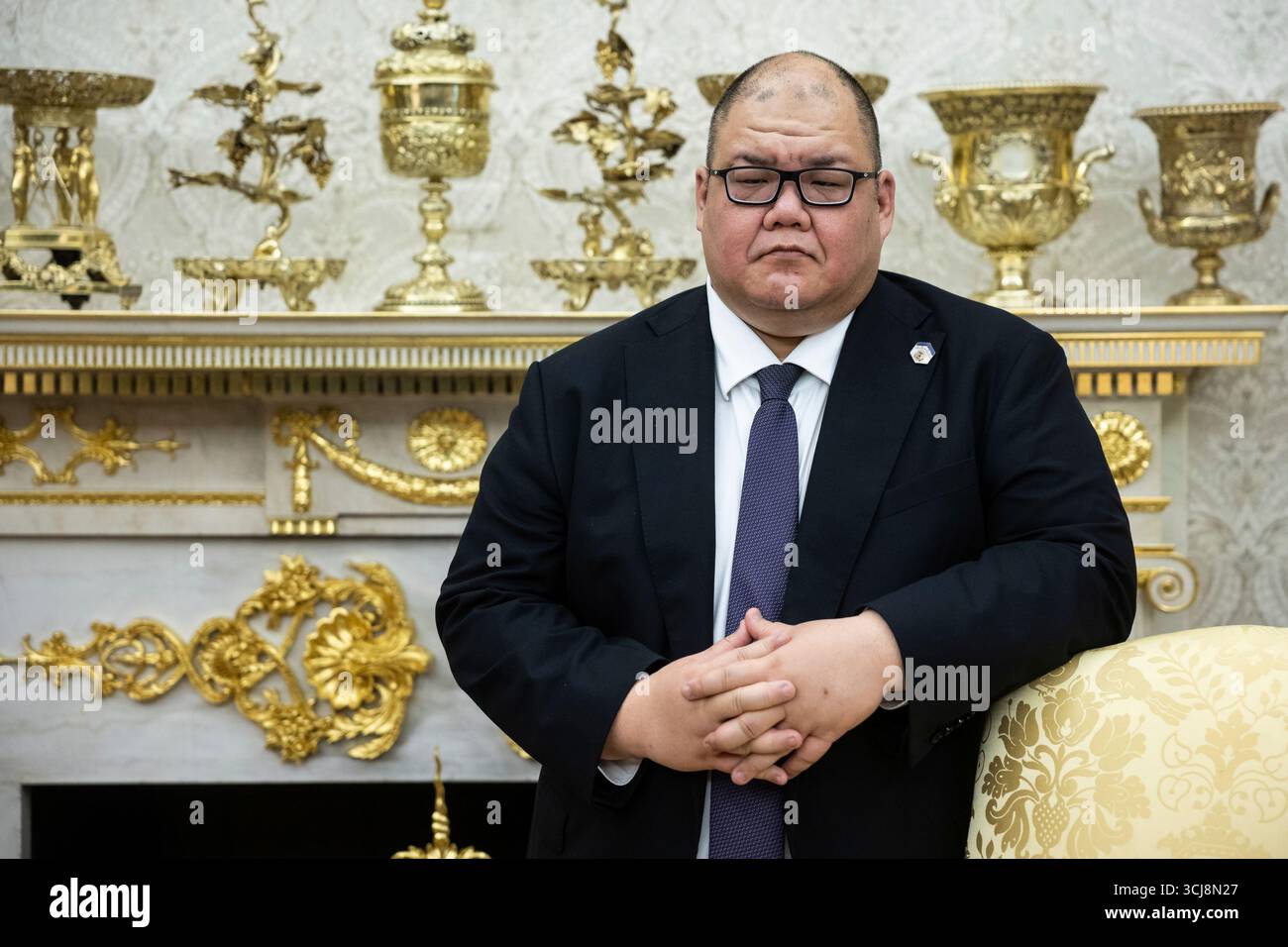 White House Communications Director Steven Cheung is seen in the Oval ...