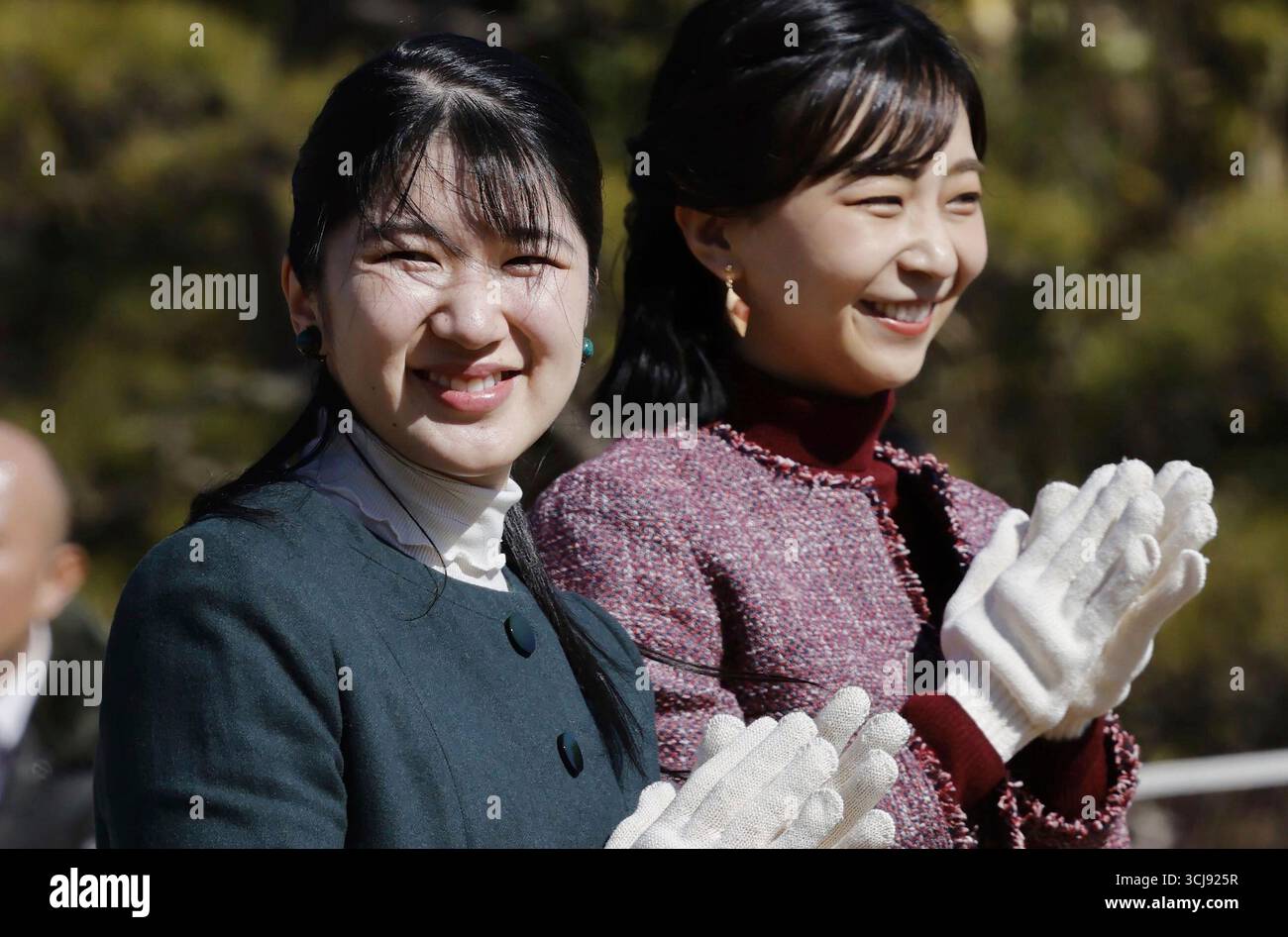 Japan's Princess Aiko, left, and Princess Kako attend an event at an ...