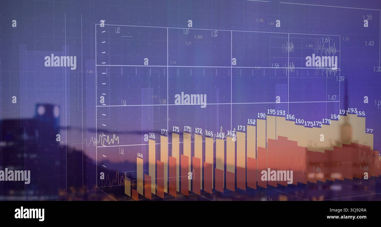 3d line chart fading in hi-res stock photography and images - Alamy