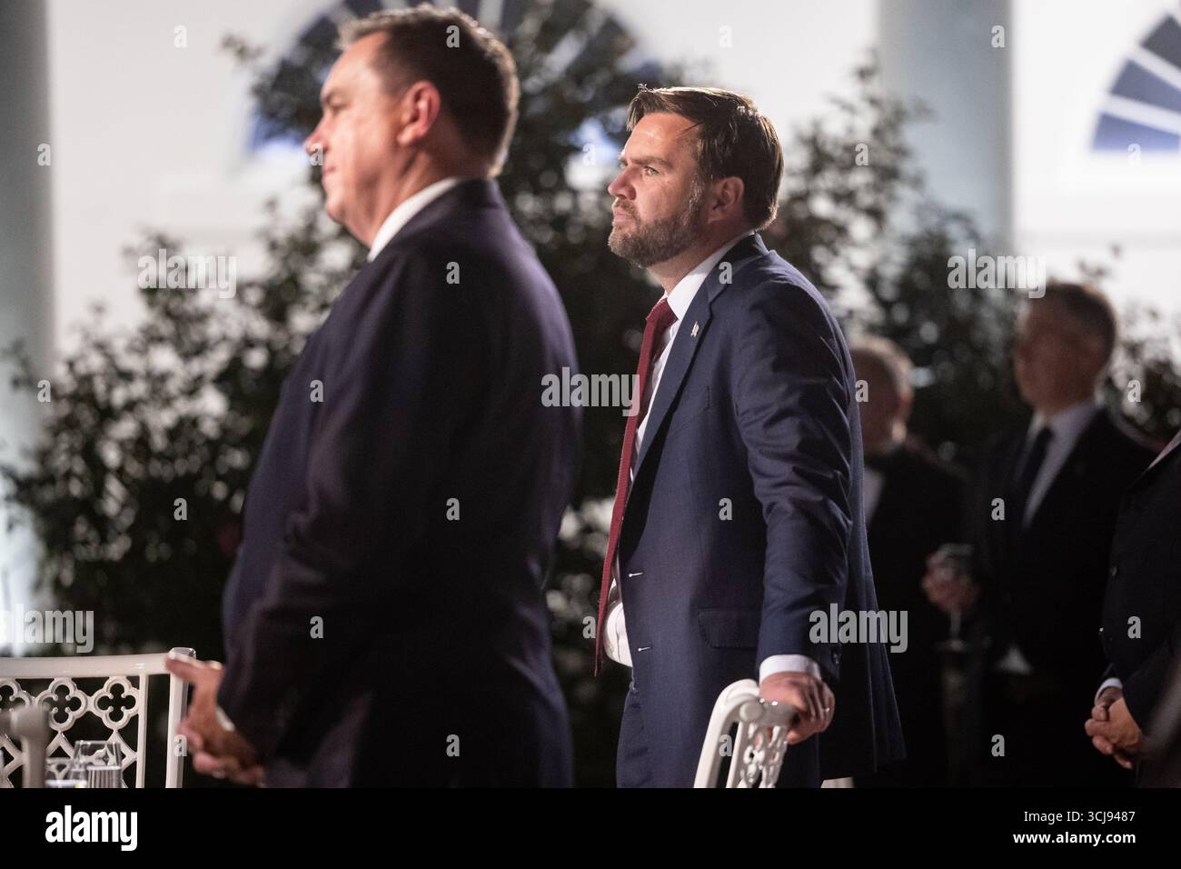 Vice President JD Vance is seen during a dinner with President Donald ...