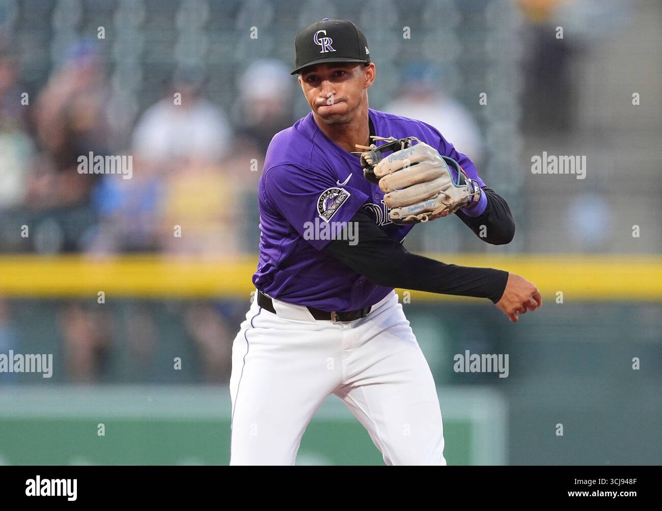 Colorado Rockies second baseman Ryan Ritter (8) in the second inning of ...