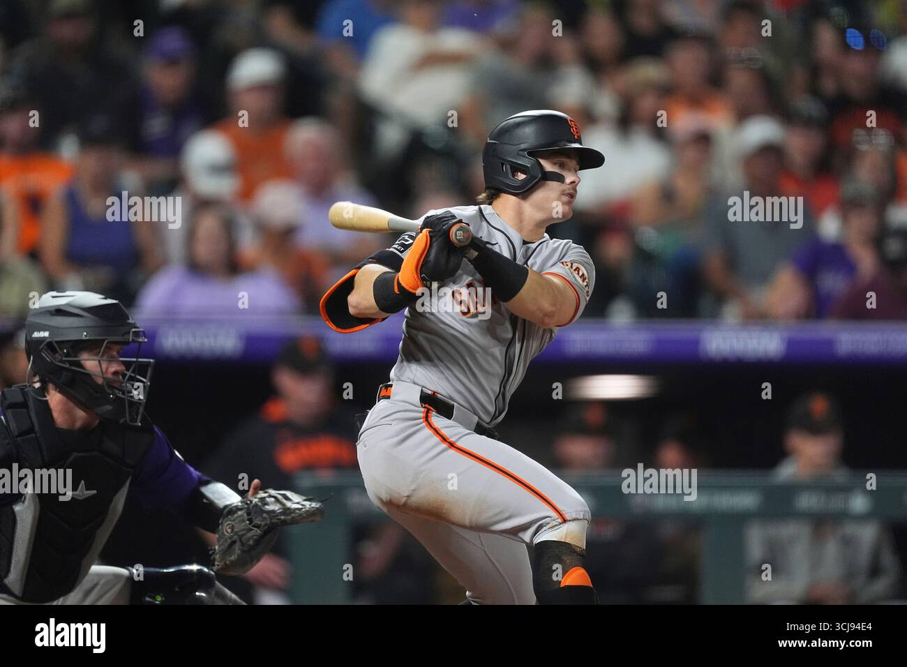 San Francisco Giants center fielder Drew Gilbert (61) in the fifth ...