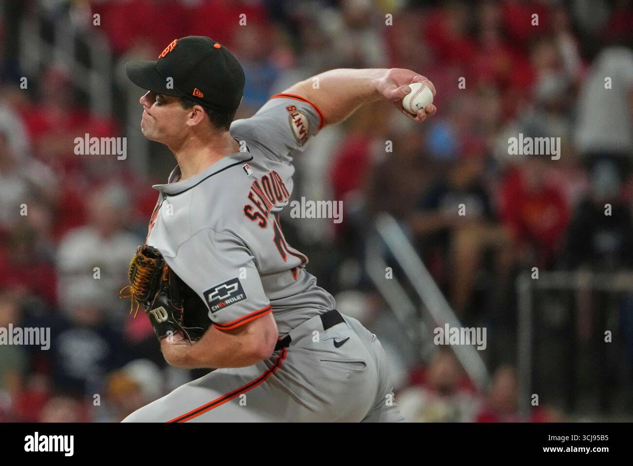 San Francisco Giants starting pitcher Carson Seymour throws during the ...