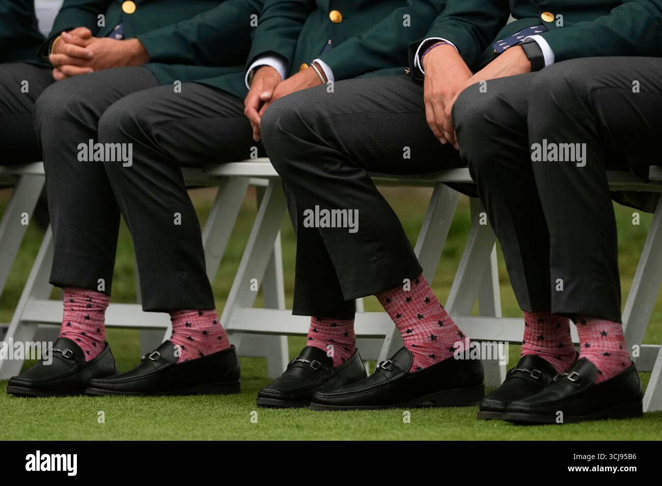 Players from the USA team wear pink socks during the opening ceremony ...