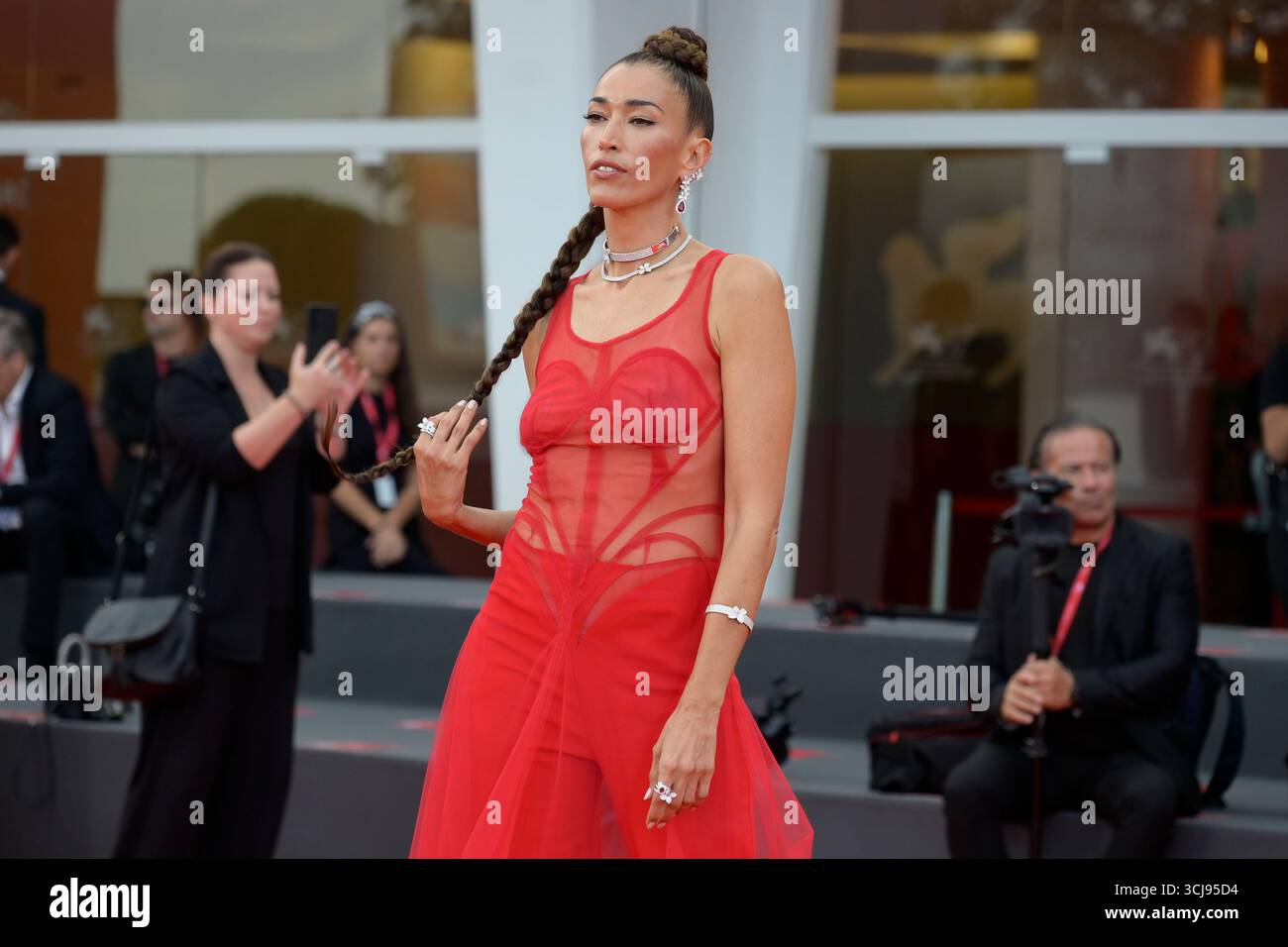 Nina Zilli attends "The sun rises on us all" red carpet during the 82nd ...