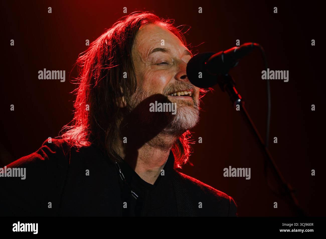 Thom Yorke, frontman of Radiohead, pictured during a live performance ...