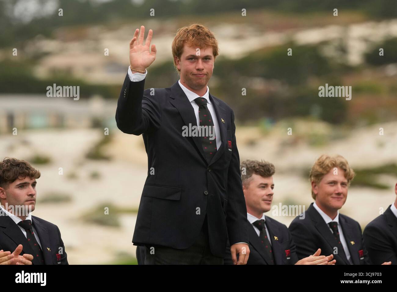 The Great Britain and Ireland team's Charlie Forster waves during the ...