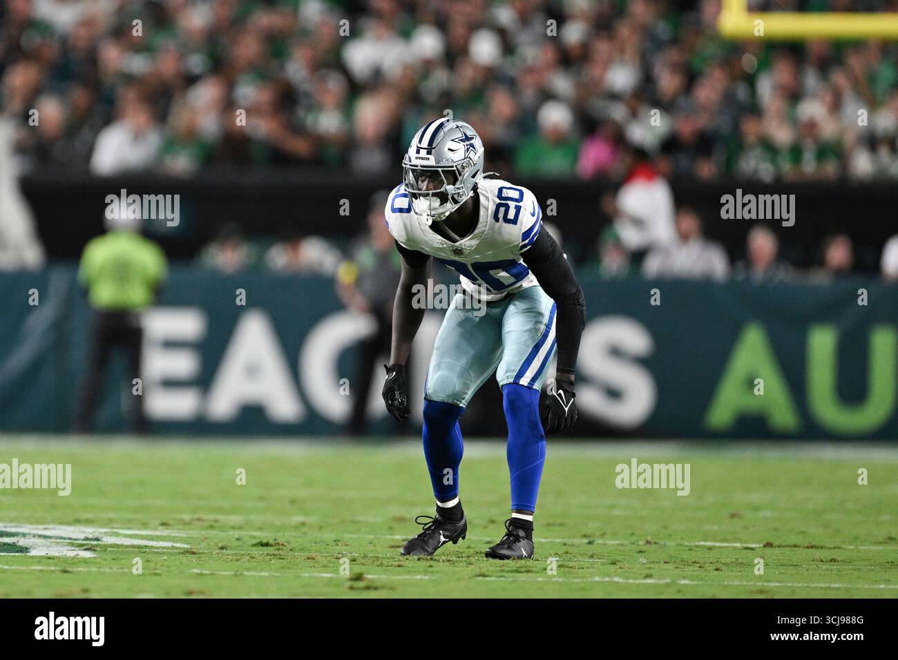 Dallas Cowboys cornerback Kaiir Elam (20) gets in position during the ...
