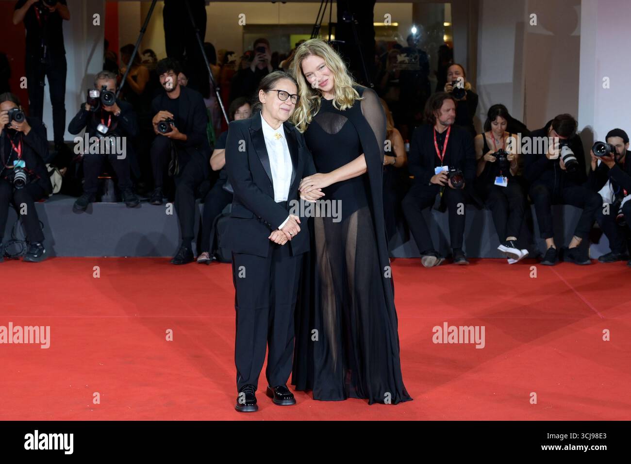 Idiko Eneydi (l) and Lea Sydoux (r) attend the "Silent friend" red ...